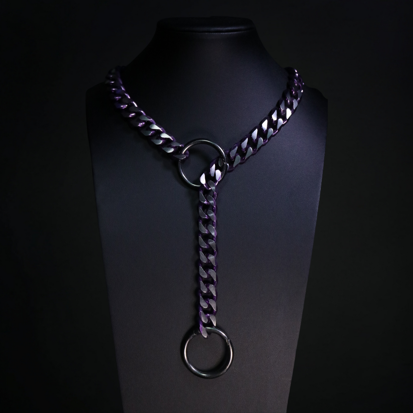PURPLE -GUN METAL SLIP CHAIN || RAVEBOUND
